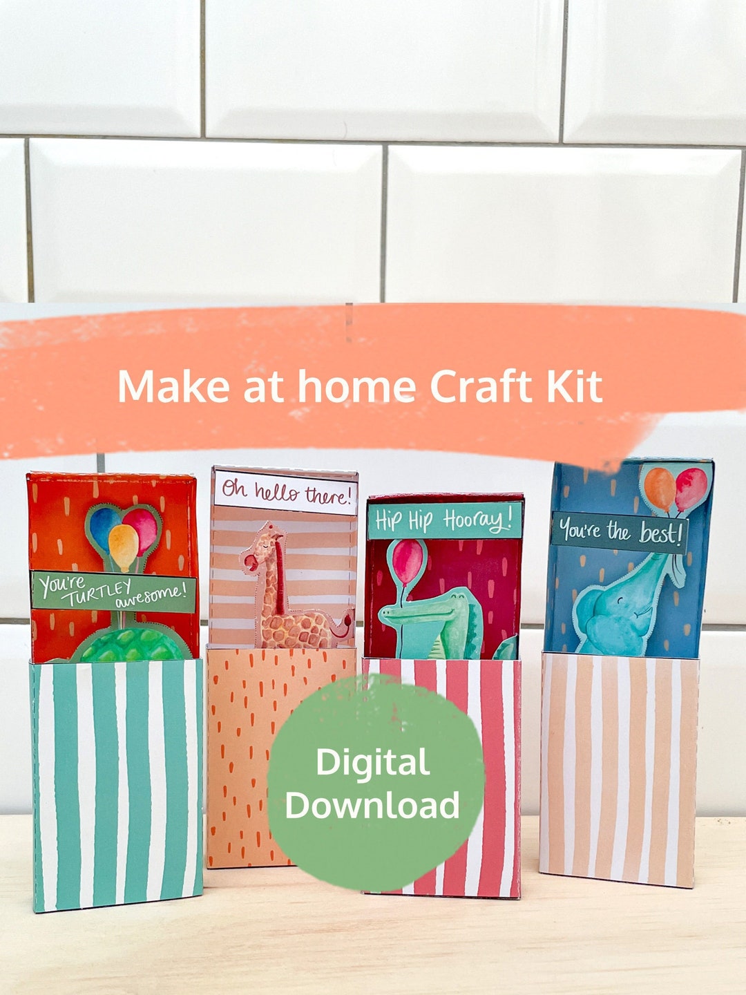 Downloadable Paper Craft Kits for Kids - 4 Animal Designs - Etsy