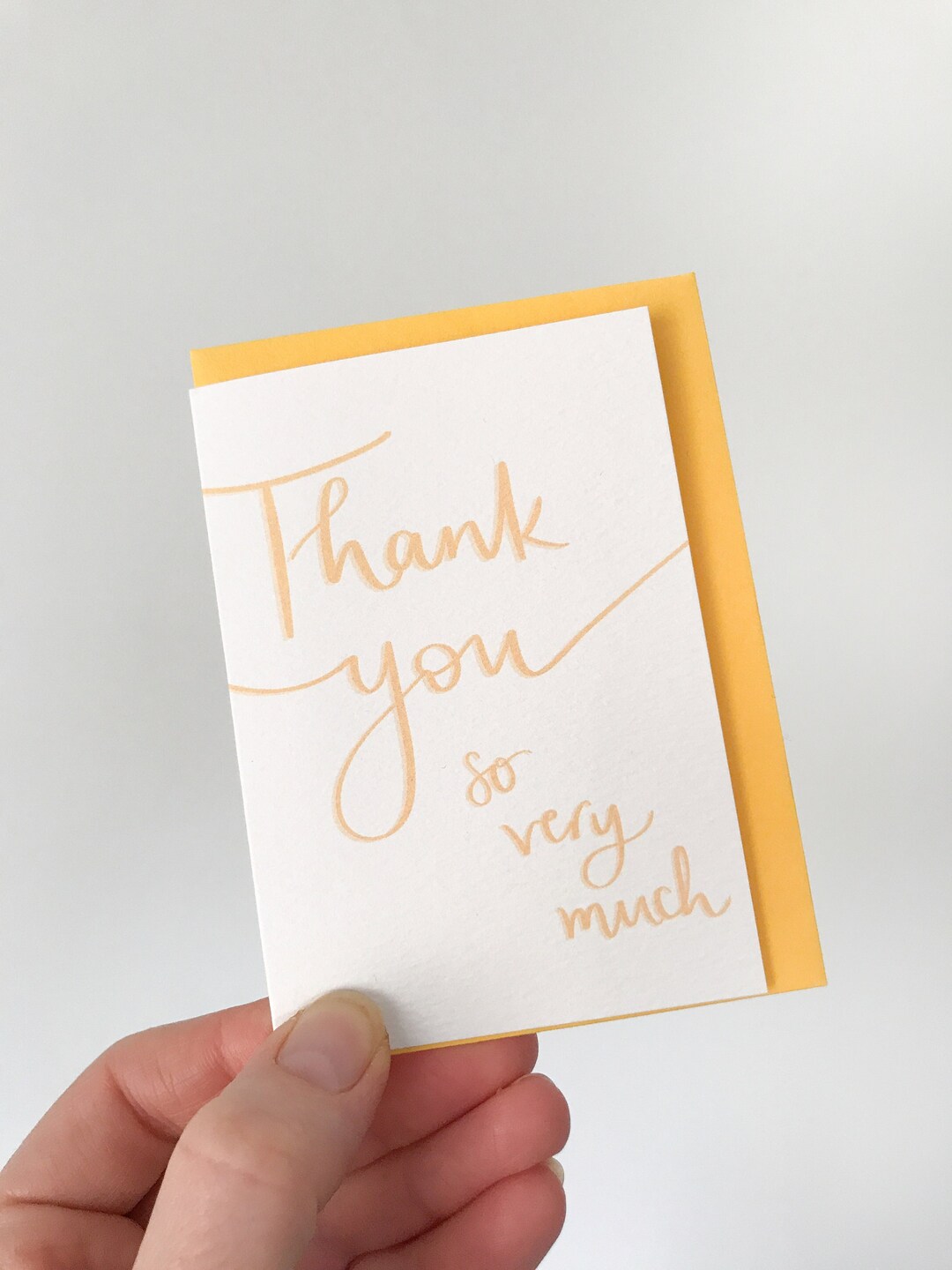 Mini Thank You Notecard - Yellow - by Sunshine for Breakfast - Etsy