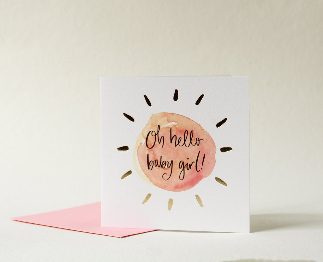 Luxury New Baby Girl Card With Pink and Gold Foil, by Sunshine for ...