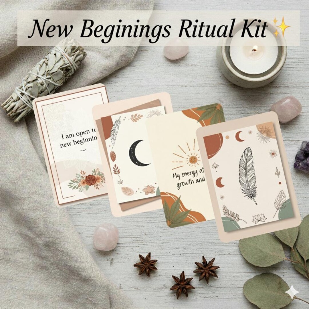 Boho Printable Affirmation Cards | New Beginnings Ritual Kit ...