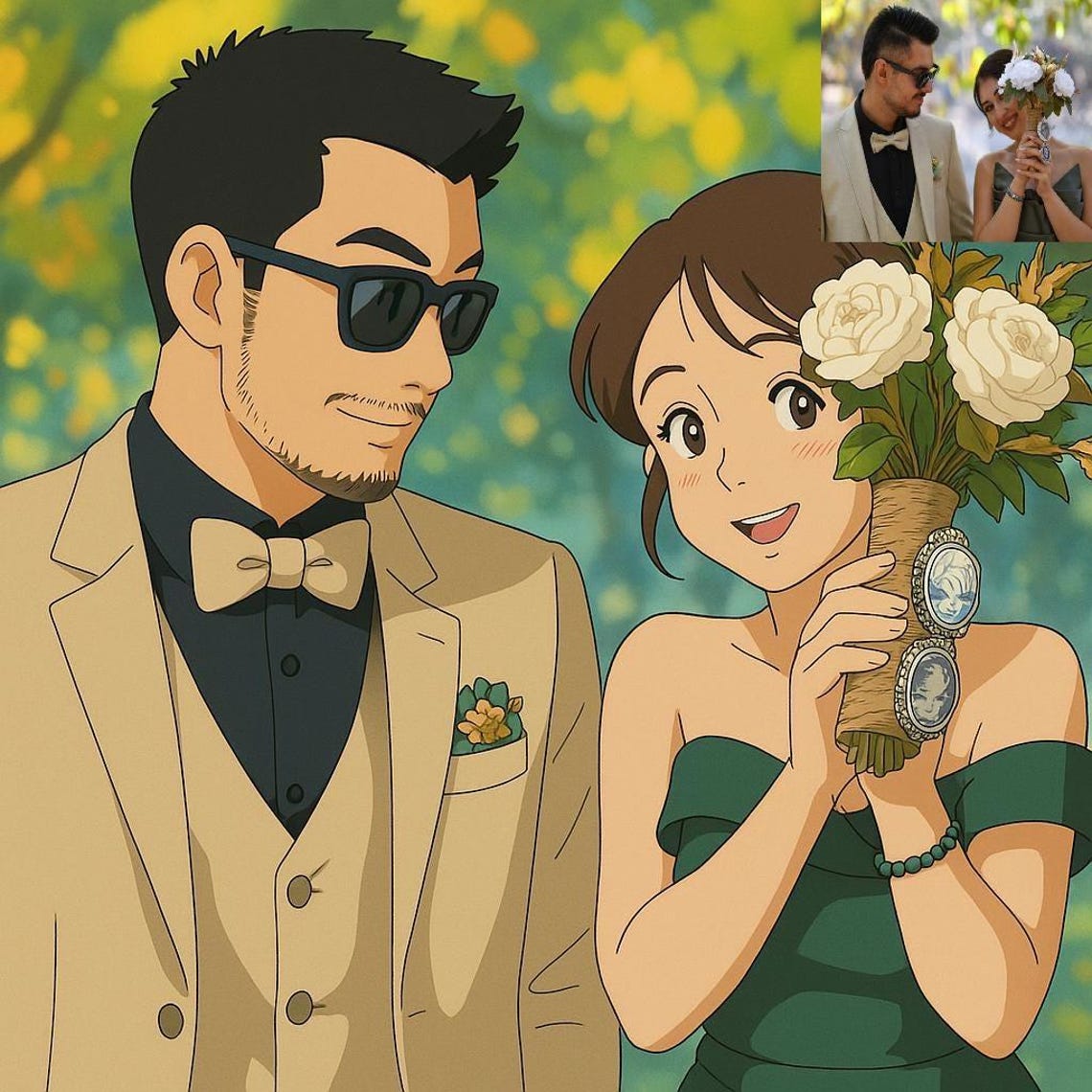 Custom Ghibli Style Anime Portrait: Personalized Family Drawing (PNG ...