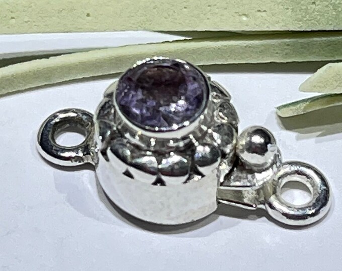 Box Clasp - 19x9mm Box Clasp-round Clasp With Light Amethyst Swarovski ...