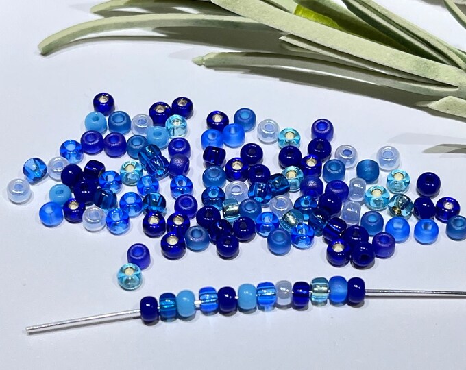 600 Count - 8/0 Blueberry Pie Mix-8/0 Seed Bead Mix of Shades of Blue ...