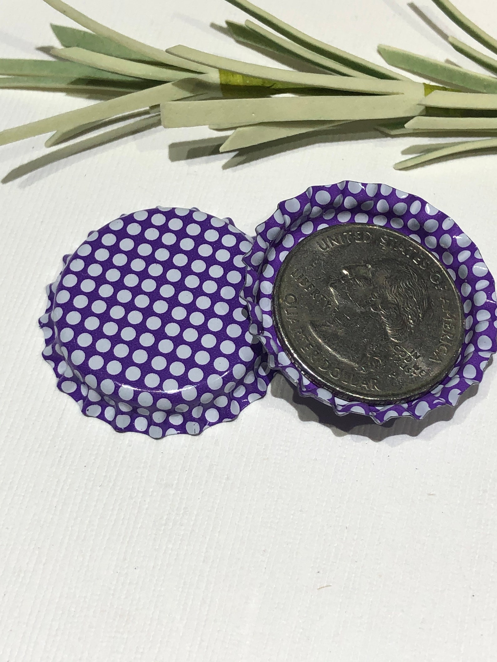 5 Piece Bottle Caps-bright Purple White Polka Dot Bottle - Etsy UK