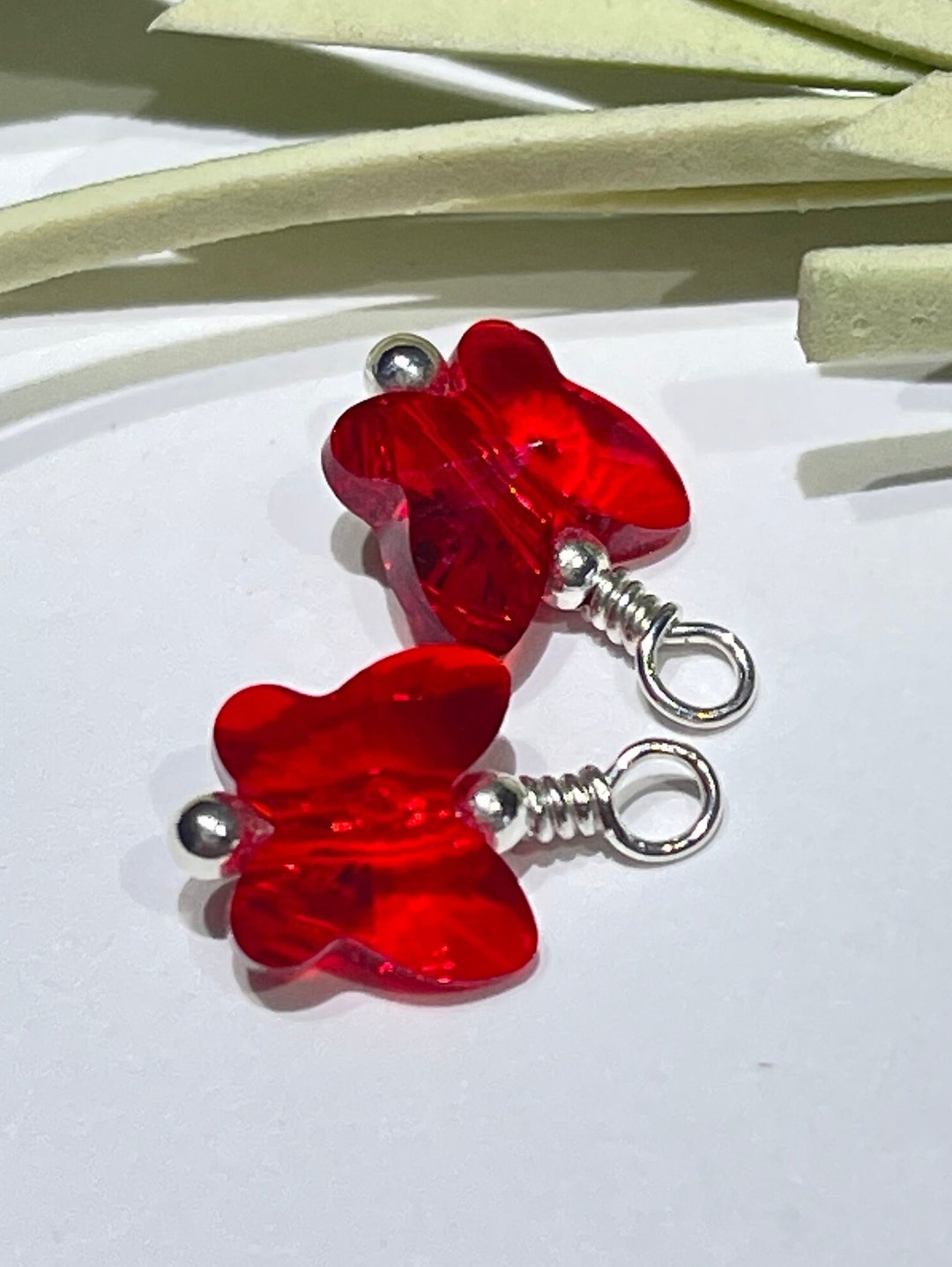 Charms Swarovski Crystal Light Siam Red Butterfly Charms-swarovski 5754 ...