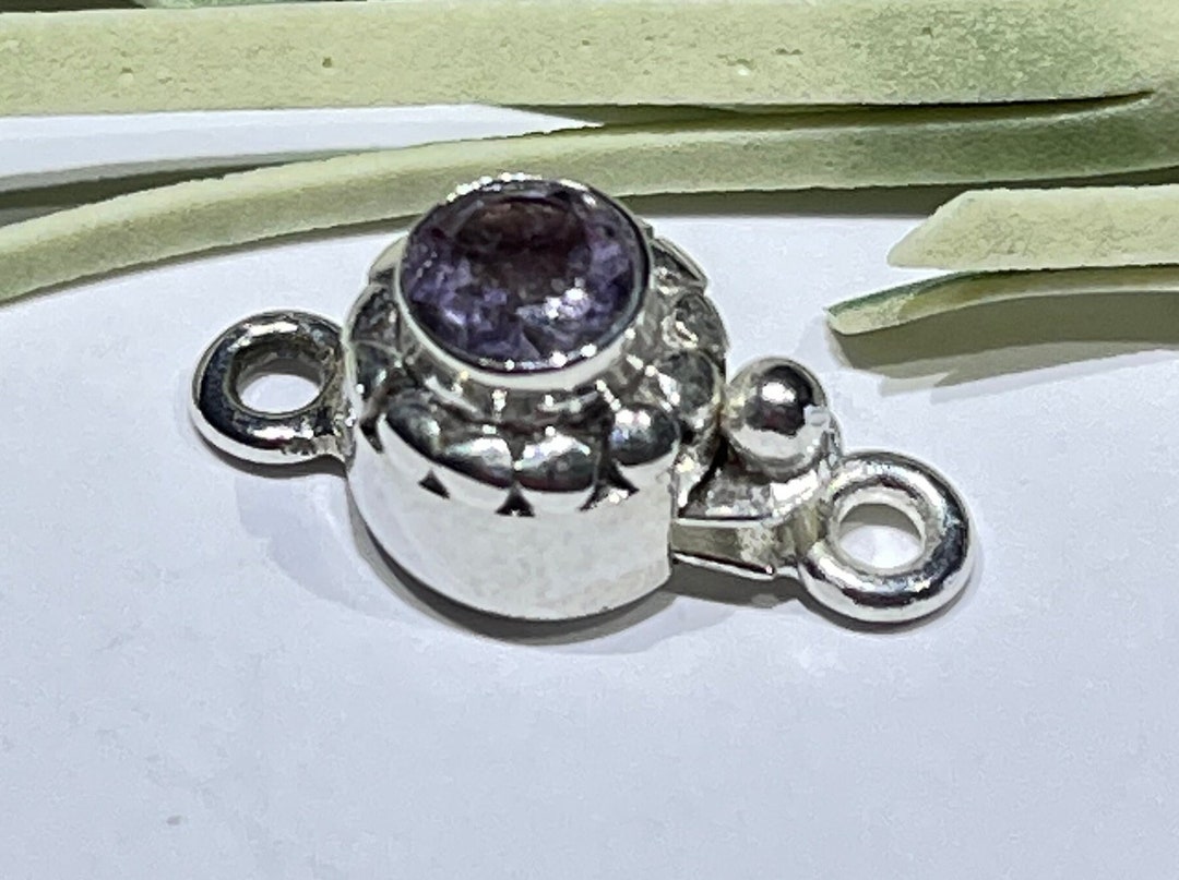 Box Clasp - 19x9mm Box Clasp-round Clasp With Light Amethyst Swarovski ...