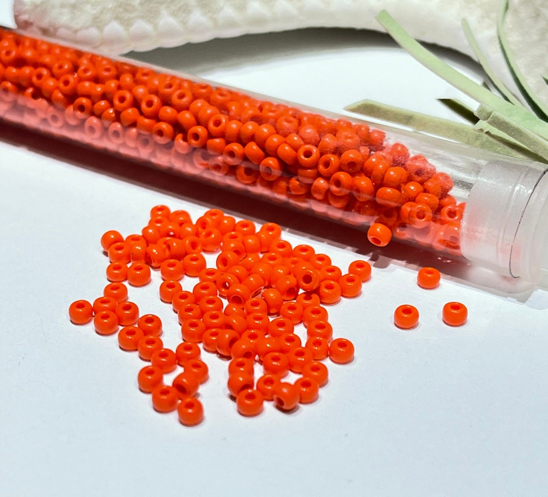 Tube of Beads - 8/0 Opaque Orange Seed Beads-glass Seed Beads-beading ...