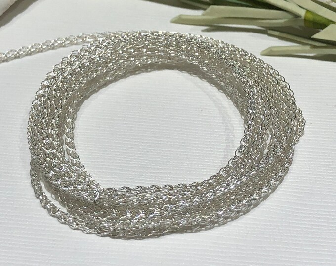 3 Foot Piece - 1.5mm Silver Knitted Wire-non-tarnish Premium Silver ...