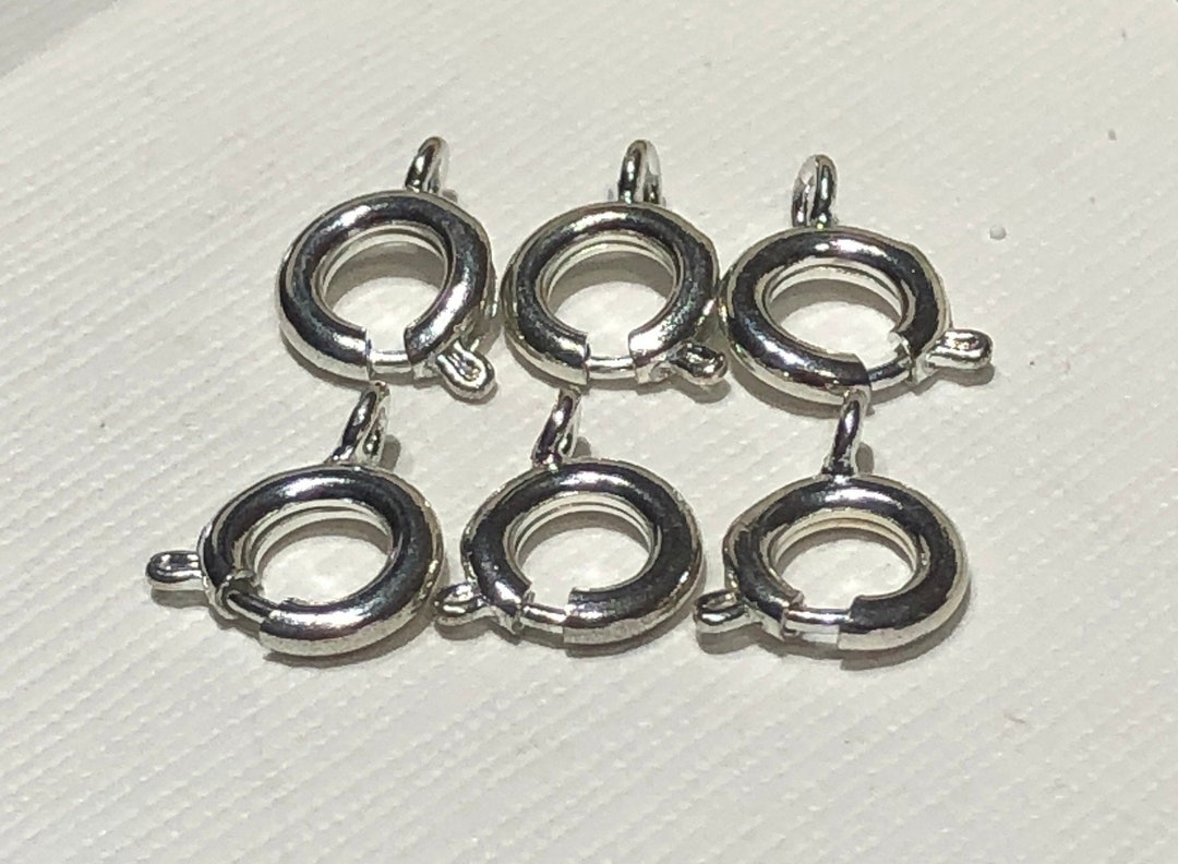 10 Piece - 7mm Spring Ring Closure Clasps-silver Spring Rings-necklace ...