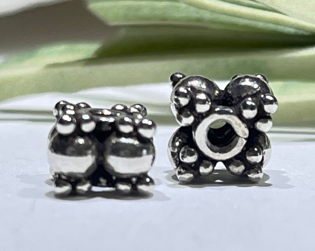 2 Piece - 6x5mm Spacer Bead-ornate Quad-bali Beads-antiqued Sterling ...