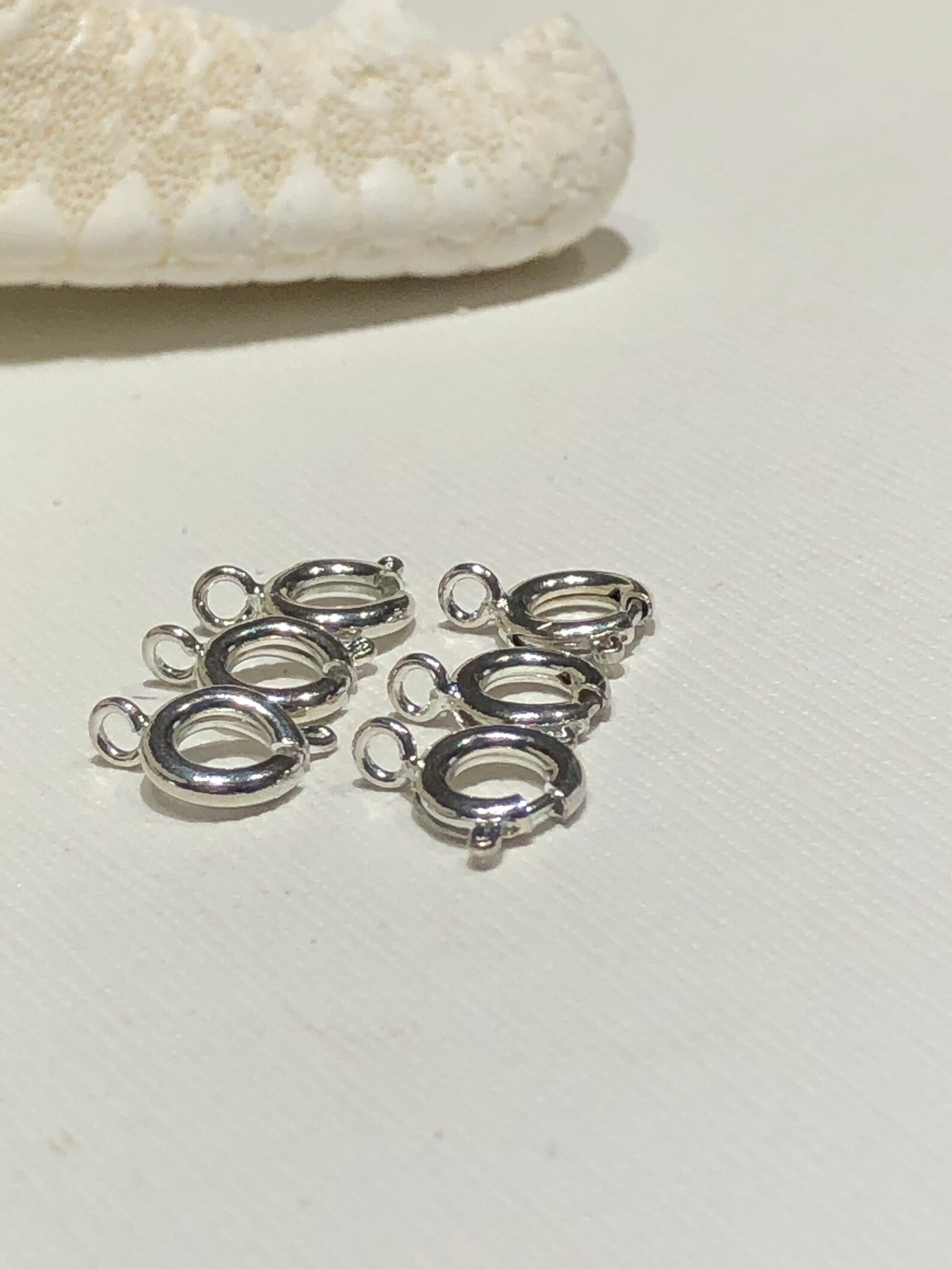 10 Piece 7mm Spring Ring Closure Clasps-silver Spring - Etsy