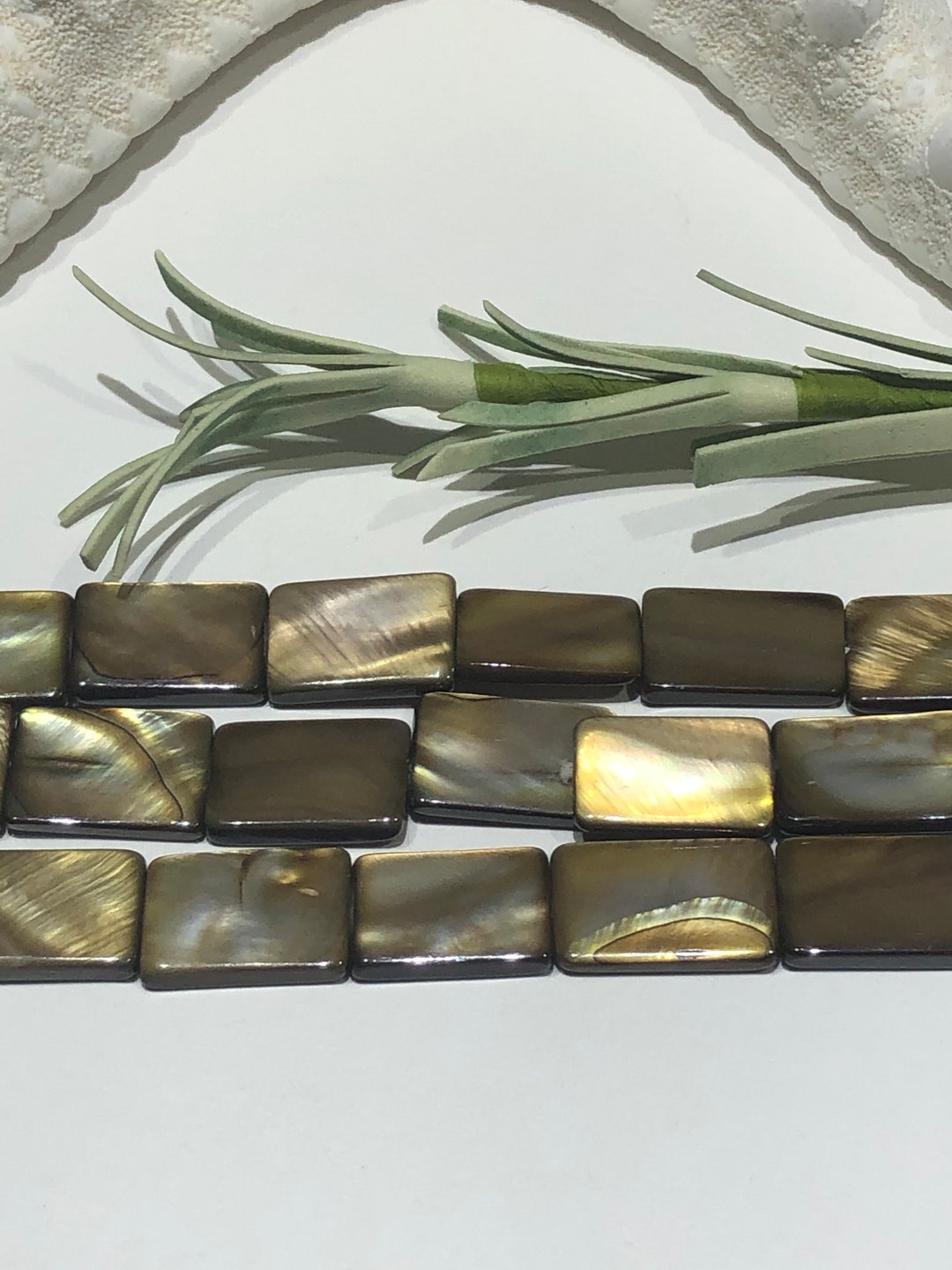 Golden Brown Mother of Pearl Rectangle Beads: 15-16 Inch Strand - Etsy
