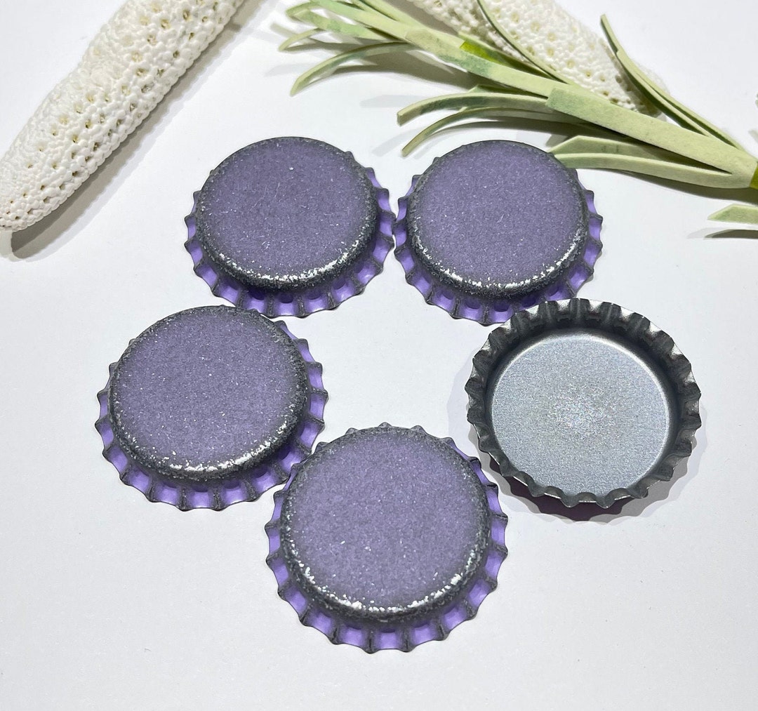 5 Piece - Distressed Purple Bottle Caps-single Sided Bottle Caps ...