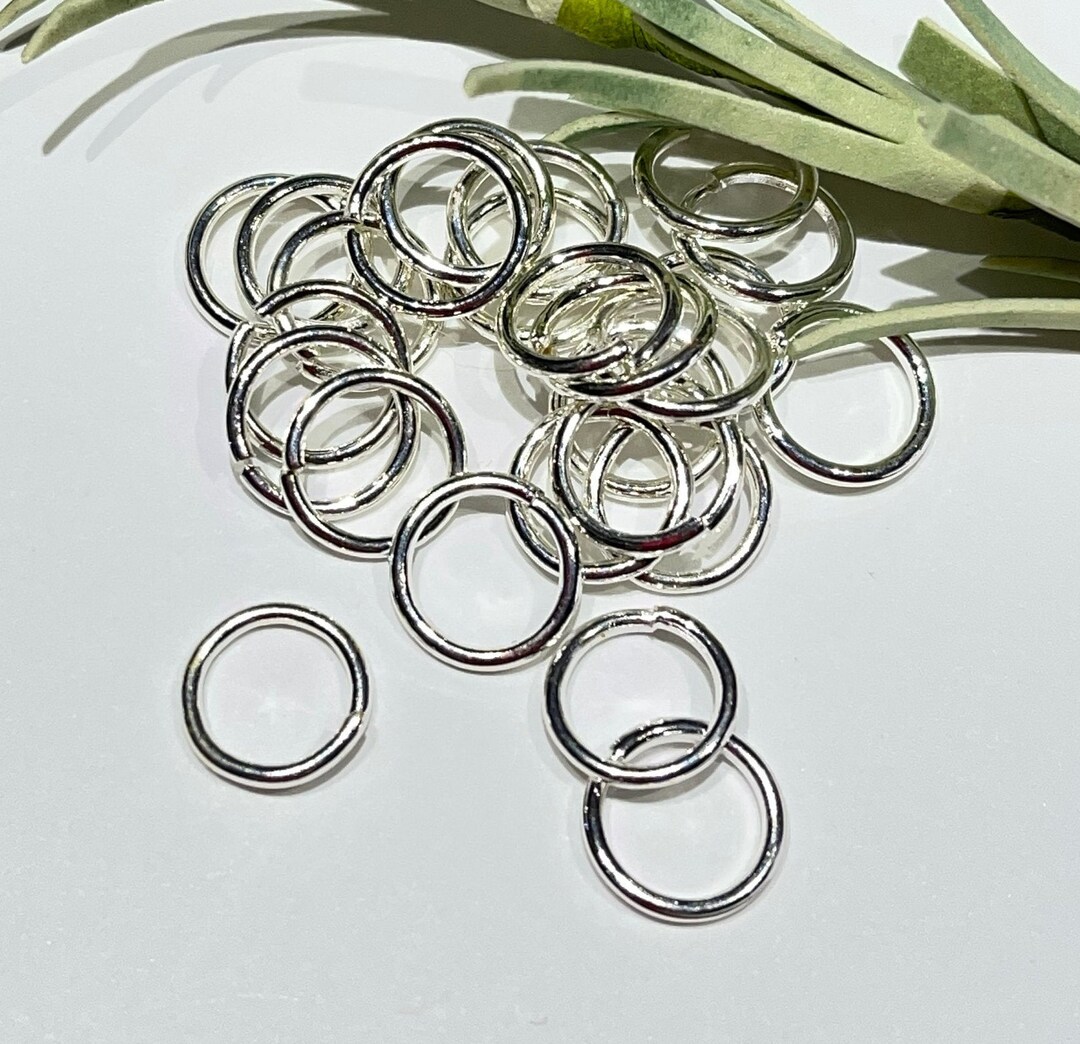 25 Silver Tone Metal Jump Rings: Heavy Gauge, 10mm Split Rings - Etsy
