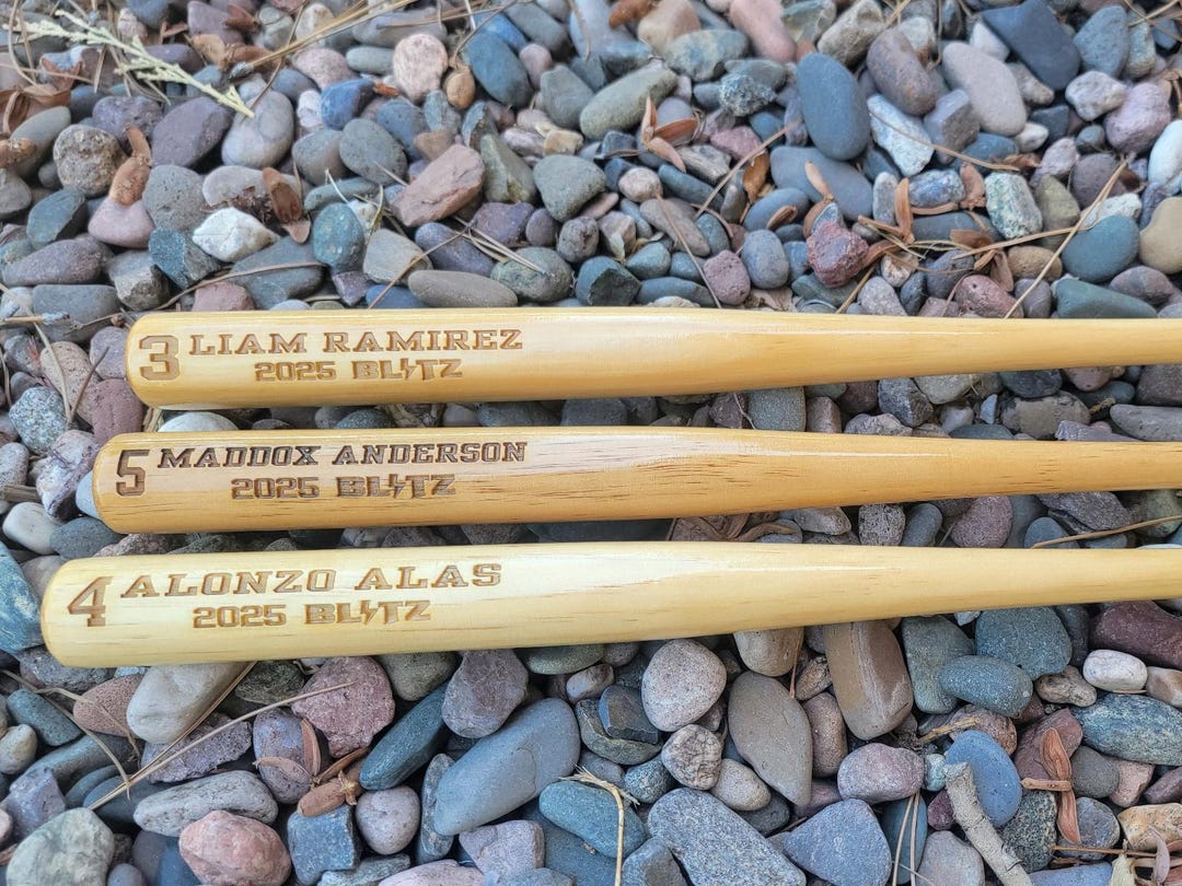 Personalized Mini Baseball Bat - Custom Engraved Wood Gift for Fans ...