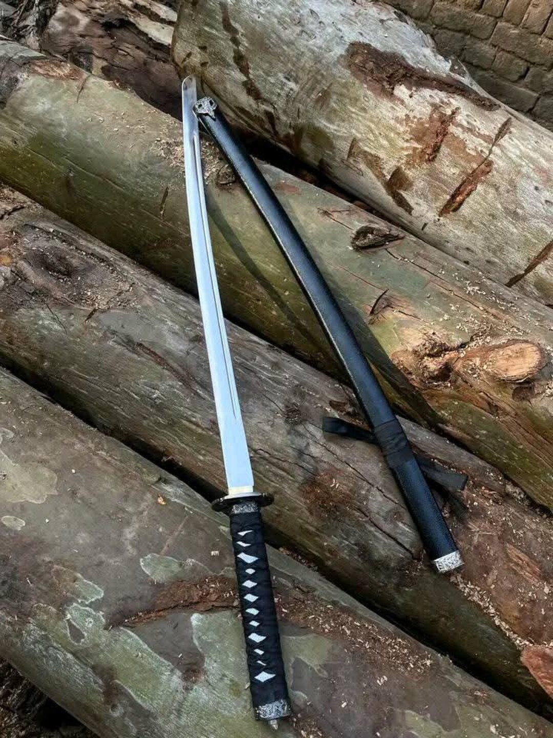 Handmade Custom Katana Sword | Damuscus Steel | High Carbon Steel | - Etsy