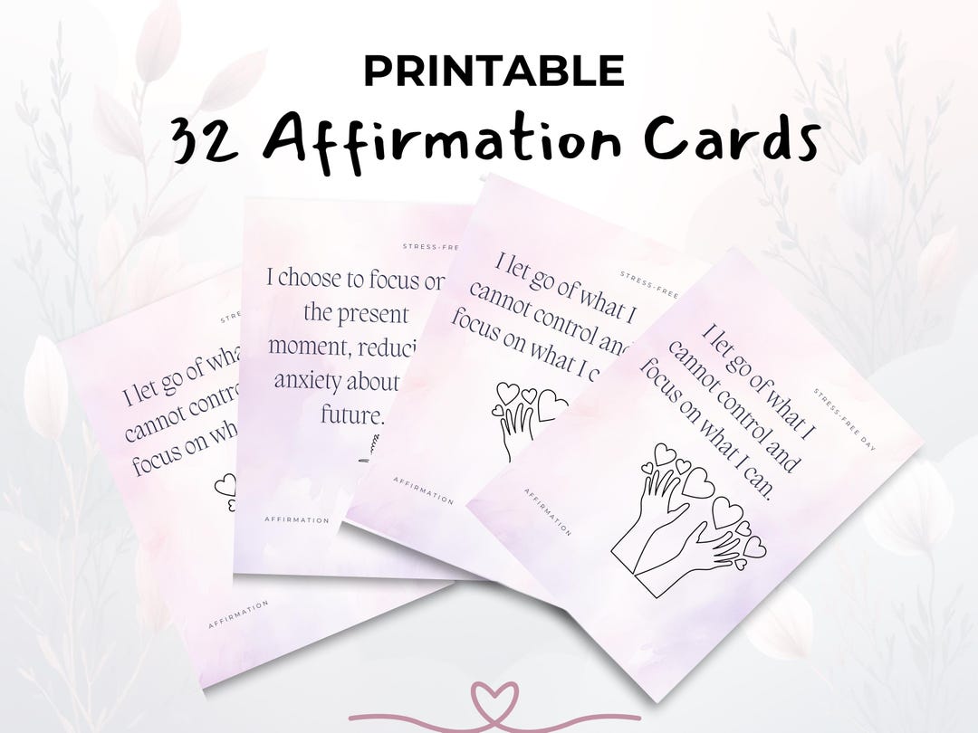 Printable Affirmation Cards | 32 Positive Self Care Cards | Motivation ...