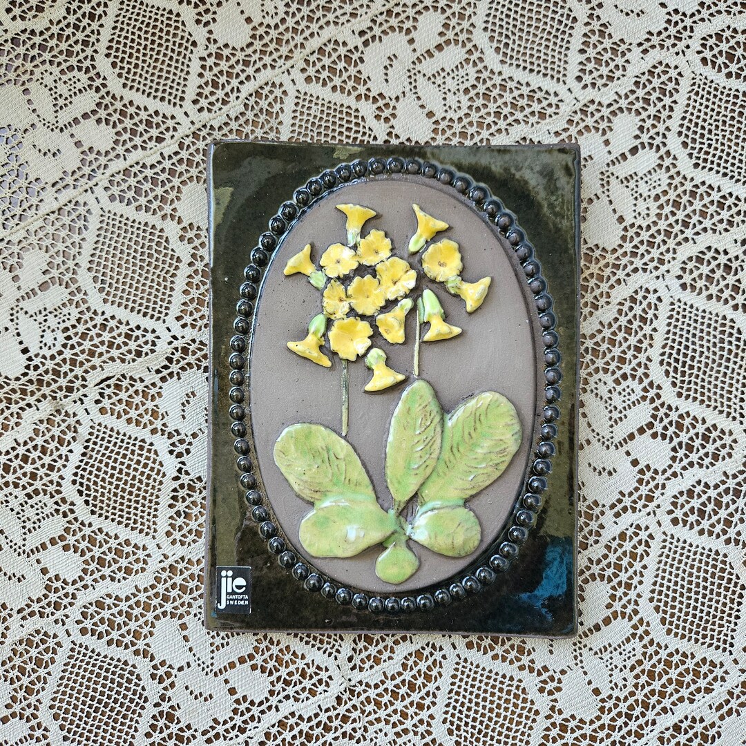Retro / Cowslip /primrose / Ceramic / Seramic Plaque / Ceramic Wall ...