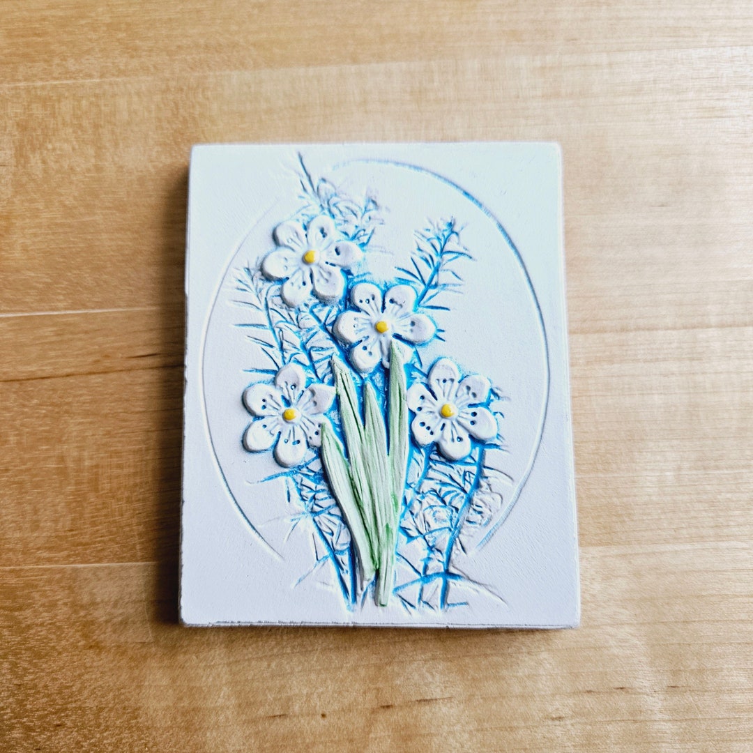 Mid Century / Flower / Retro / Ceramic / Pottery Seramic Plaque ...