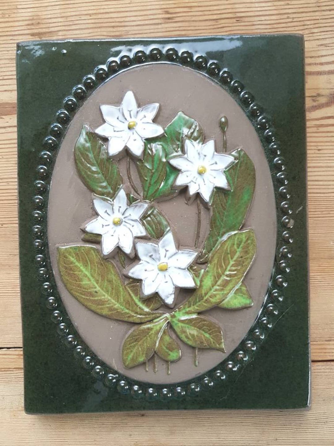 Mid Century 6 3/4" X 5 1/4" / Retro / Ceramic / Plaque / Ceramic Wall ...