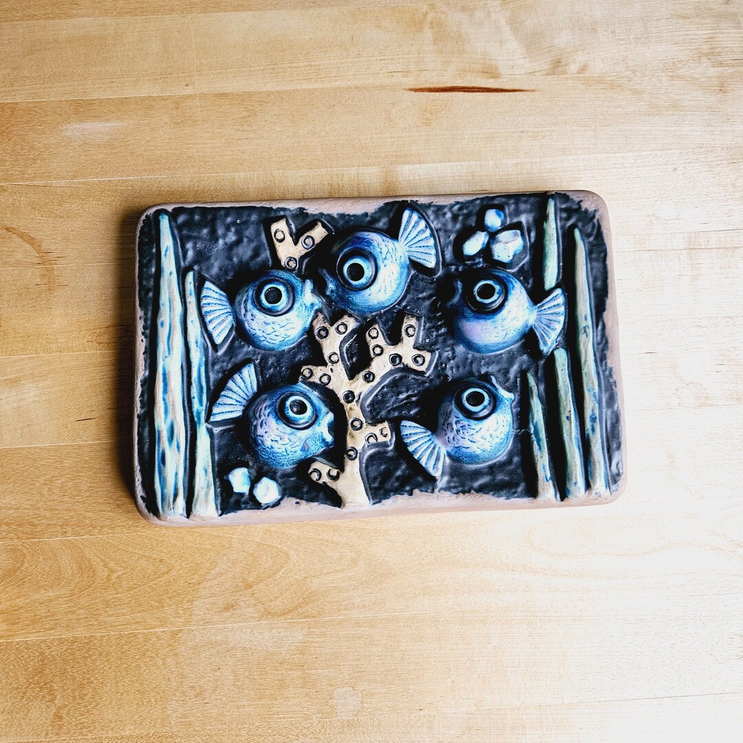 Mid Century Fish / Retro / Ceramic / Pottery / Plaque / 10" X 6 3/4 ...