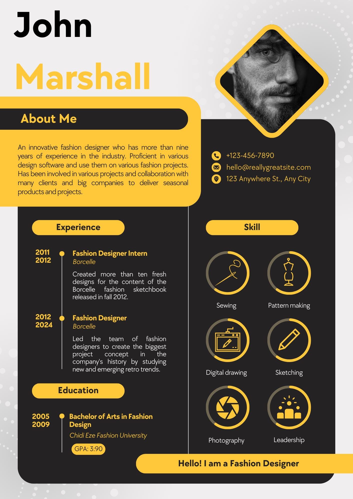 Fashion Designer Resume Template – Editable Canva – Instant Download - Etsy