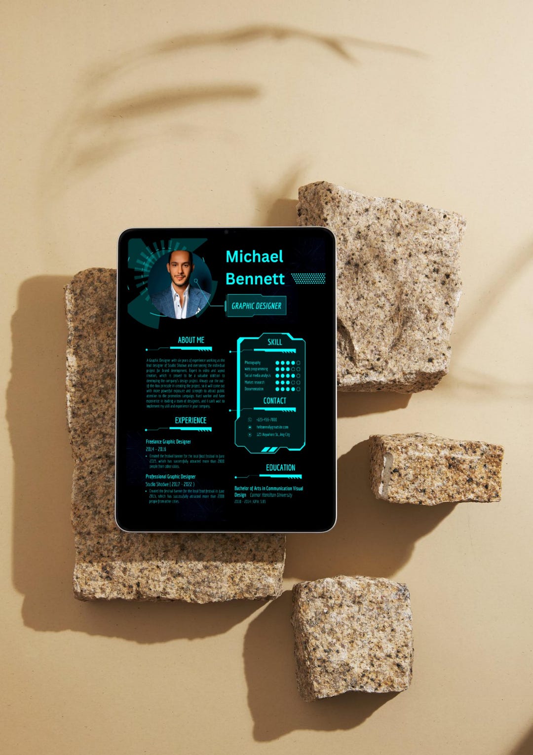 Clean Graphic Designer Resume Template – Canva Editable – Instant ...