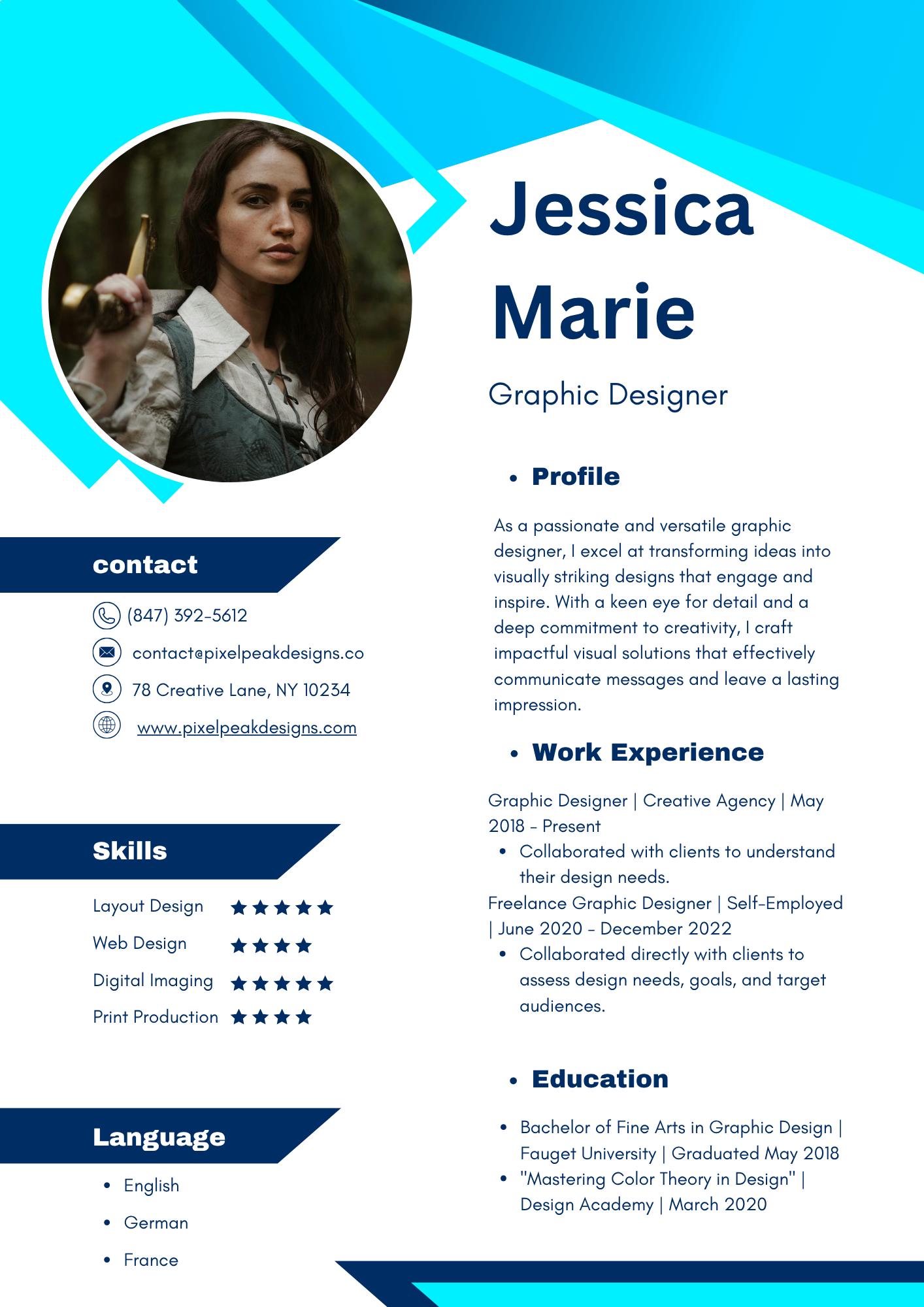 Modern Graphic Designer Resume Template – Canva Editable – Download ...