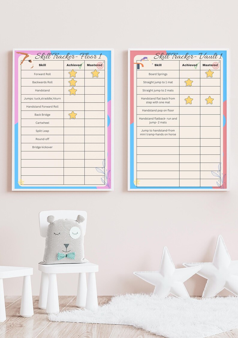 Gymnastics Skill Tracker for VAULT Only, With 3 Degrees of Difficulty ...