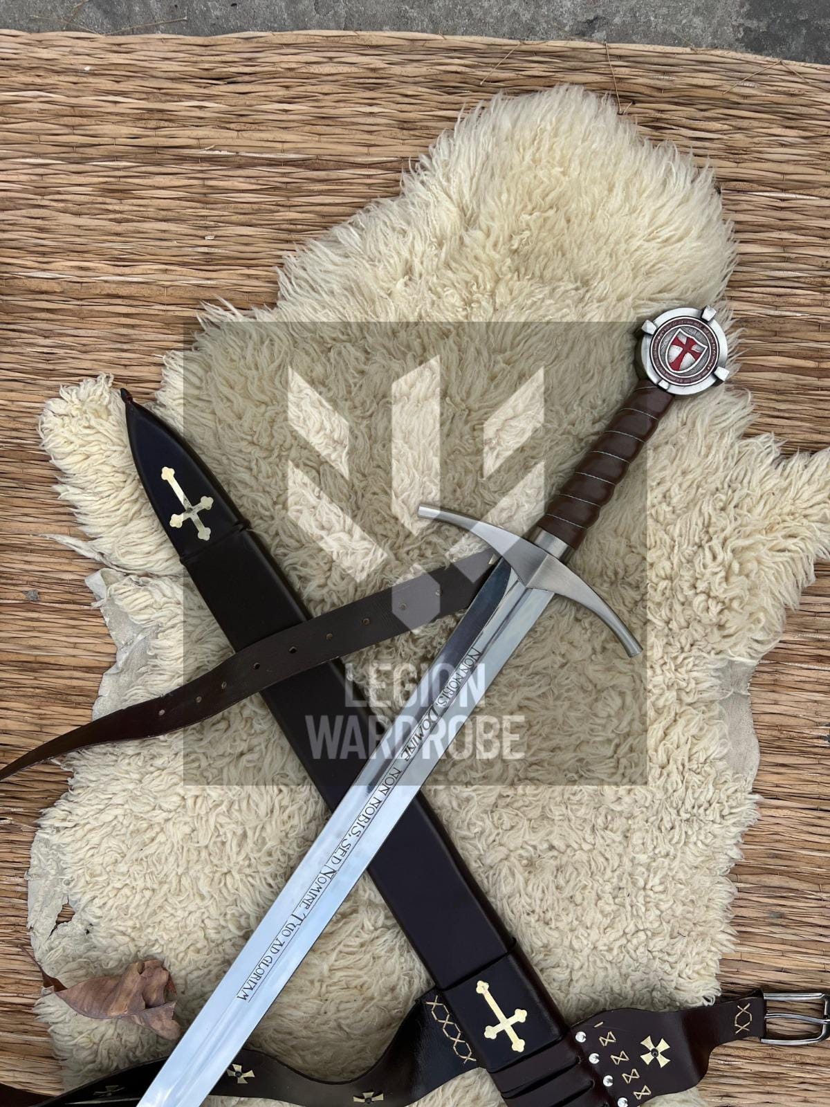 Templar Sword With Scabbard – Handmade Medieval Collectible, Knight ...