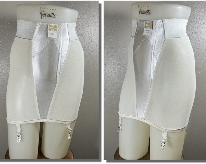 Vintage Shiny Satin Panel OB Girdle NOS Tags Firm Curve Hugging Control ...