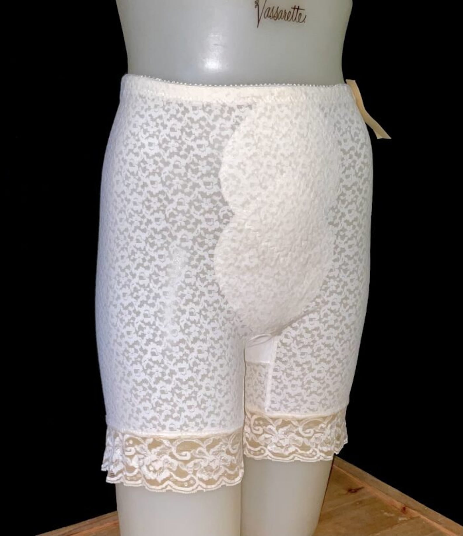 Vintage Satin Panel Long Leg Girdle Nylon Crotch Four Garters Etsy