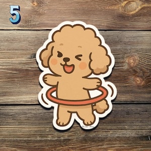 Poodle Sticker Pack – Cute Chibi Poodle Dog Vinyl Decals | Kawaii Puppy ...