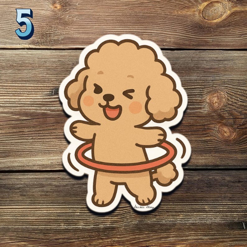 Poodle Sticker Pack – Cute Chibi Poodle Dog Vinyl Decals | Kawaii Puppy ...