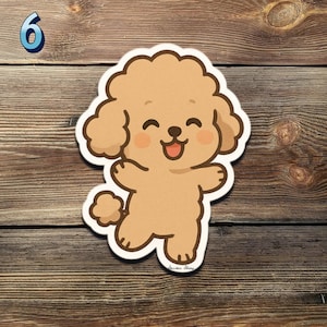 Poodle Sticker Pack – Cute Chibi Poodle Dog Vinyl Decals | Kawaii Puppy ...