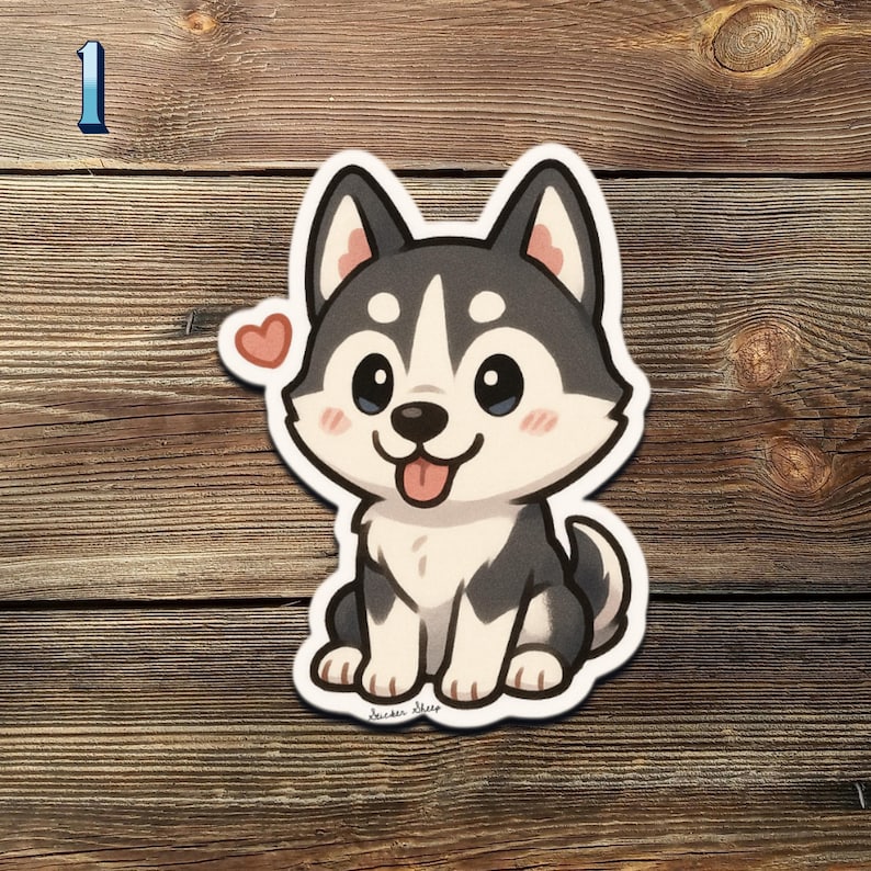 Husky Dog Vinyl Sticker Set – Kawaii Puppy Expressions Collection - Etsy