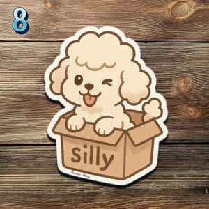 Poodle Sticker Pack – Cute Chibi Poodle Dog Vinyl Decals | Kawaii Puppy ...