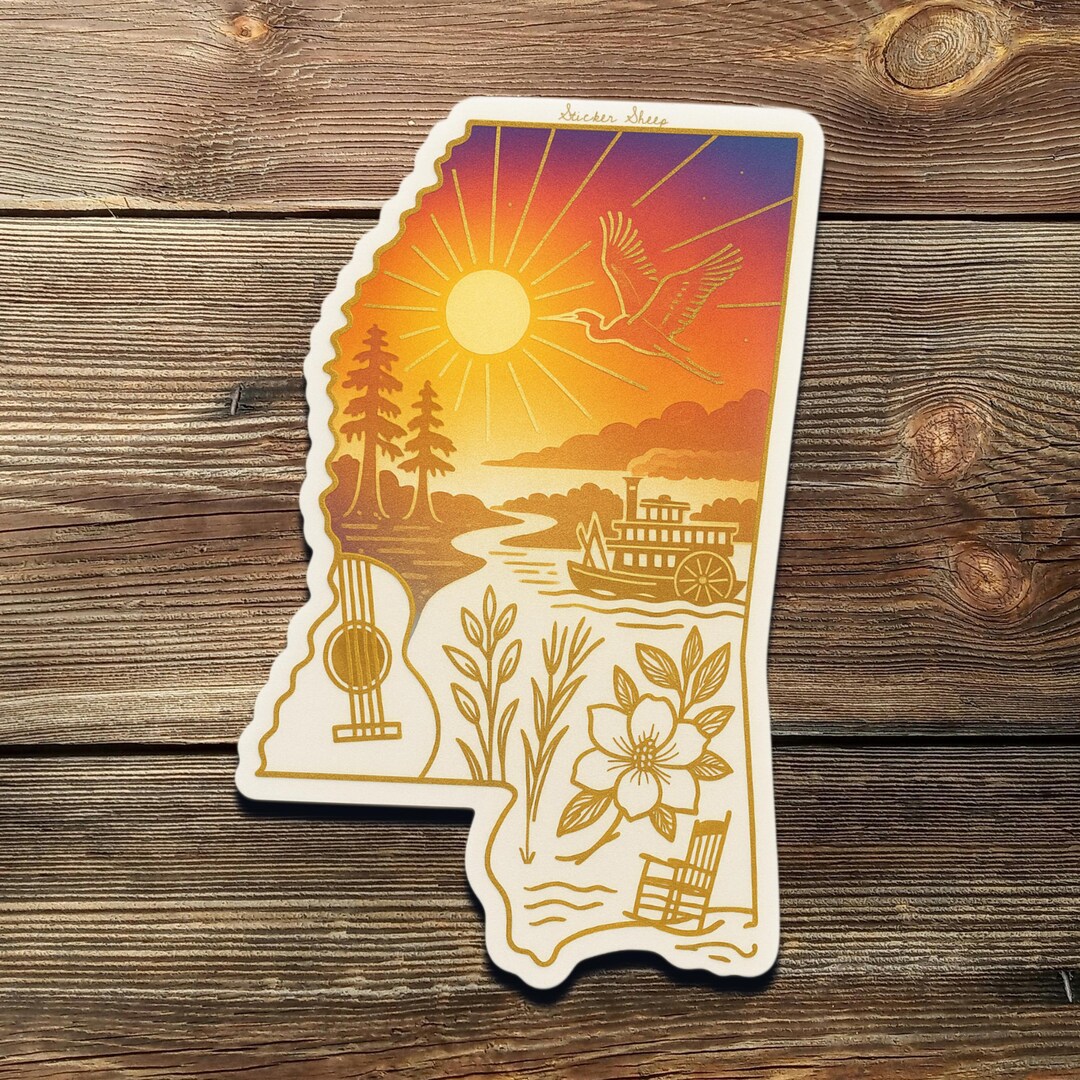 Mississippi State Sticker | Magnolia, Riverboat Vinyl Decal - Etsy