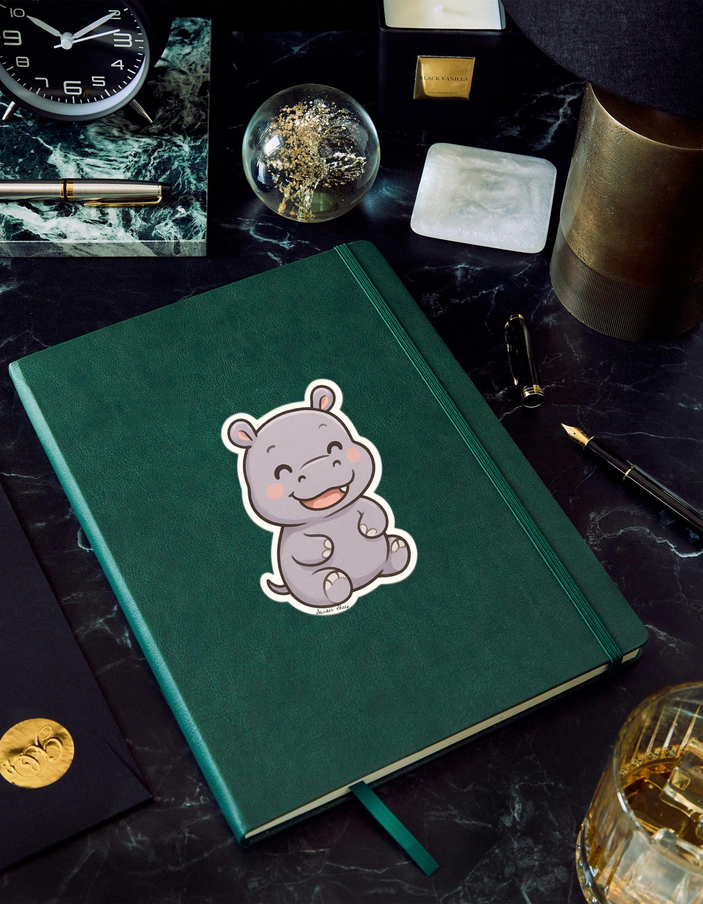 Chibi Hippo Sticker – Kawaii Animal Waterproof Vinyl Decal - Etsy