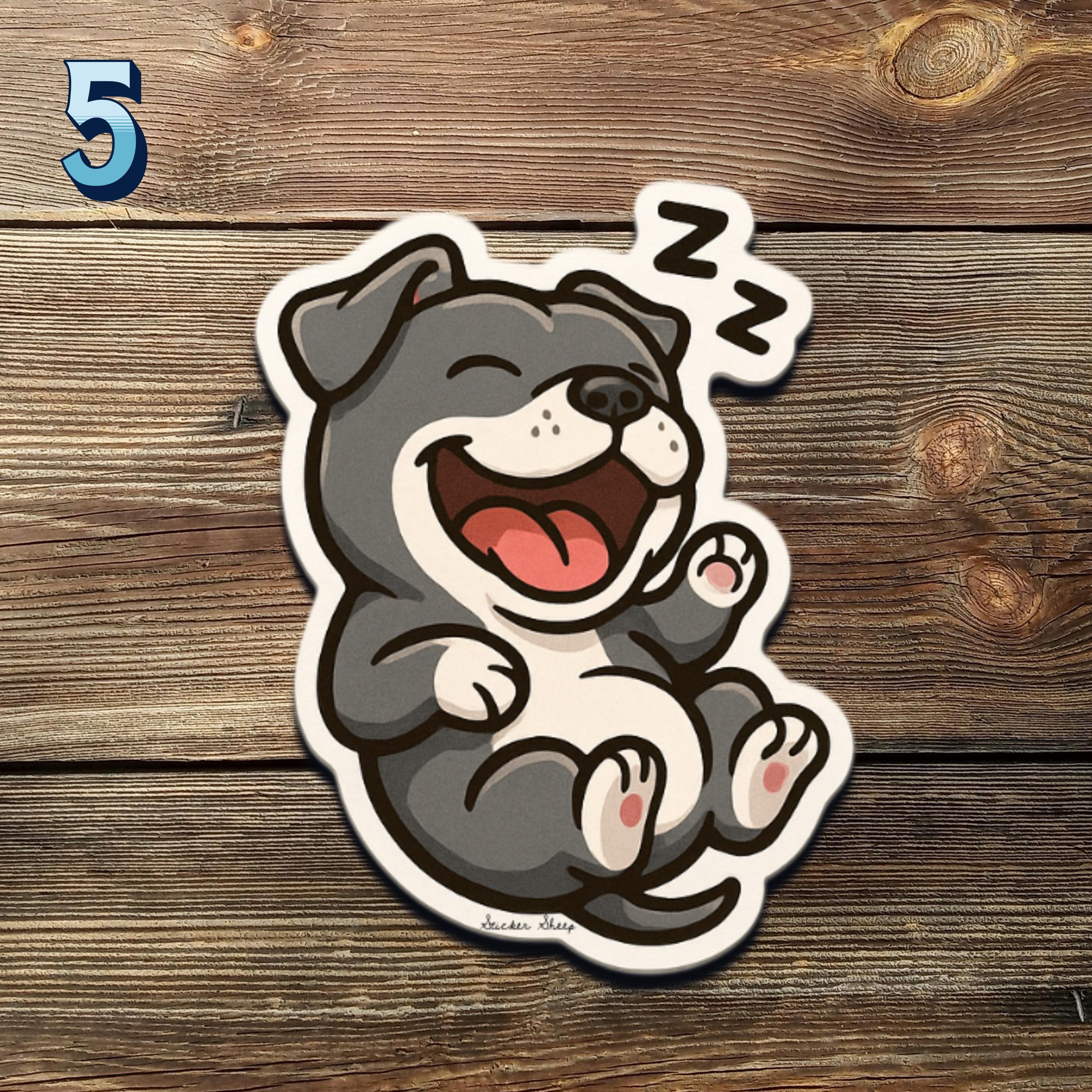 Pitbull Sticker Pack – Cute Kawaii Pit Bull Decals | Chibi Dog Stickers ...