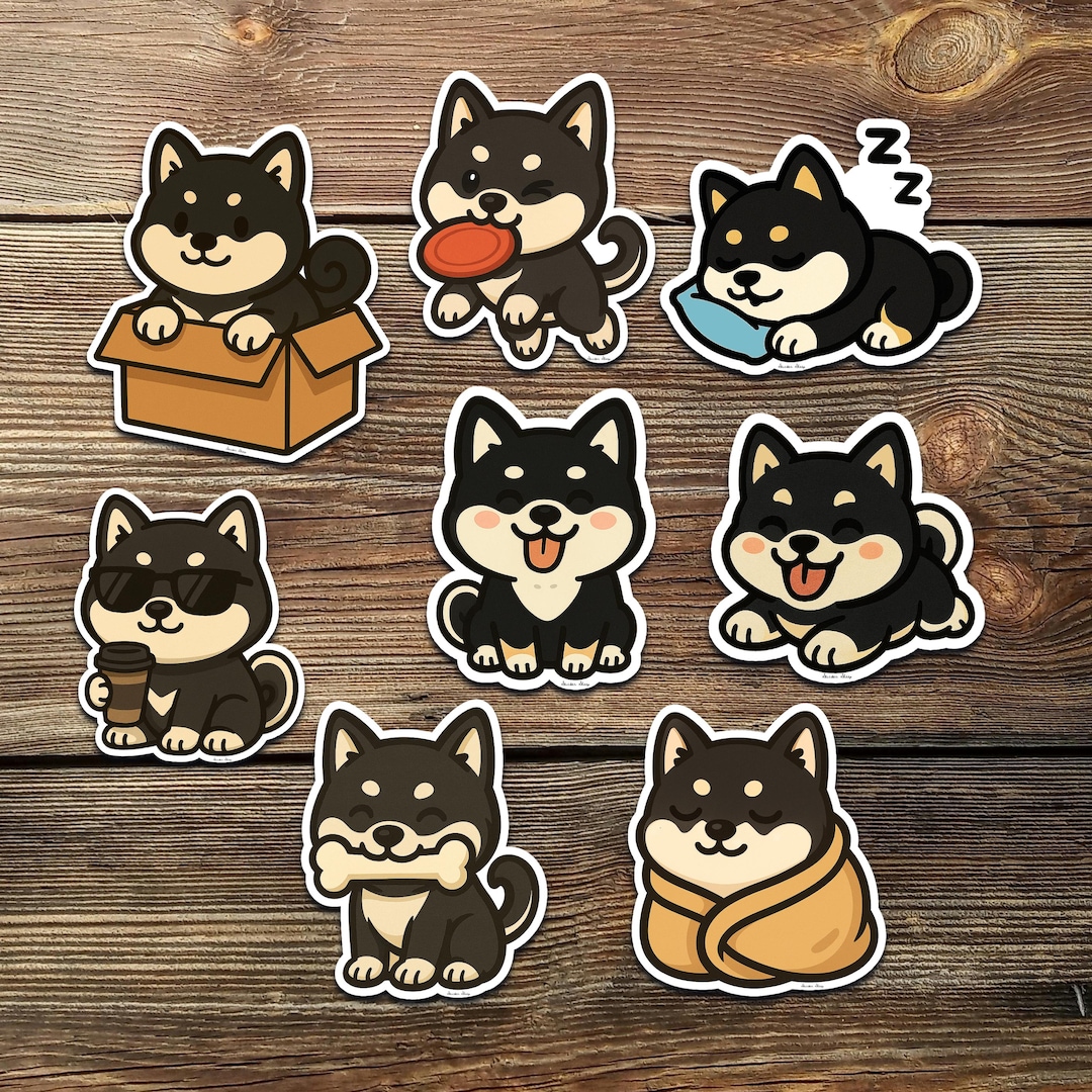 Kawaii Shiba Inu Sticker Pack: Waterproof Vinyl Decals - Etsy