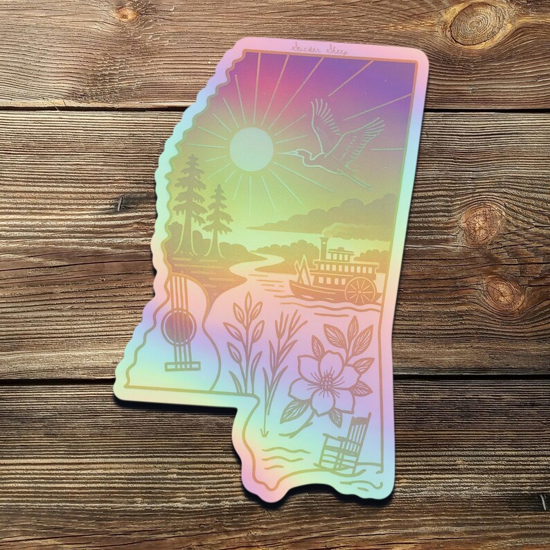 Mississippi State Sticker | Magnolia, Riverboat Vinyl Decal - Etsy