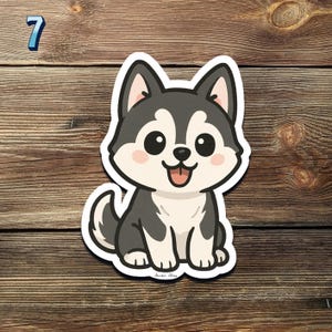 Husky Dog Vinyl Sticker Set – Kawaii Puppy Expressions Collection - Etsy