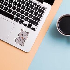 Chibi Hippo Sticker – Kawaii Animal Waterproof Vinyl Decal - Etsy