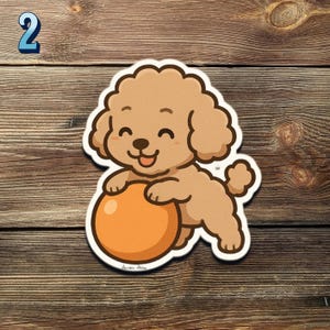 Poodle Sticker Pack – Cute Chibi Poodle Dog Vinyl Decals | Kawaii Puppy ...