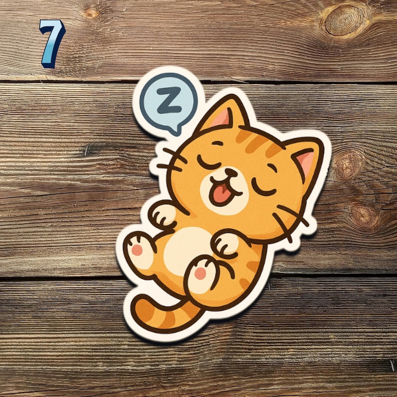 Orange Tabby Cat Sticker Set – Kawaii Cute Cat Stickers for Laptop ...