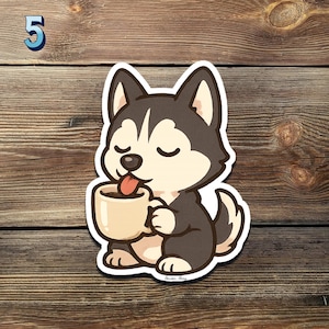 Husky Dog Vinyl Sticker Set – Kawaii Puppy Expressions Collection - Etsy