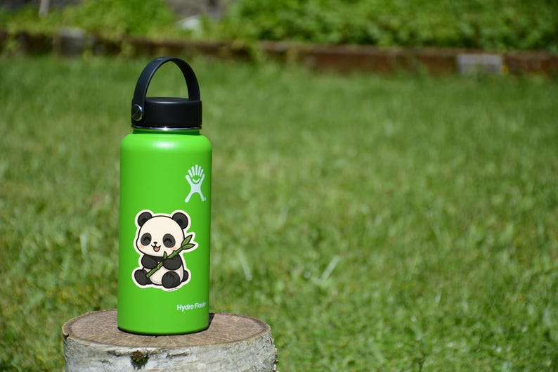 Chibi Panda Sticker – Kawaii Bamboo Vinyl Decal With Sitting Panda ...