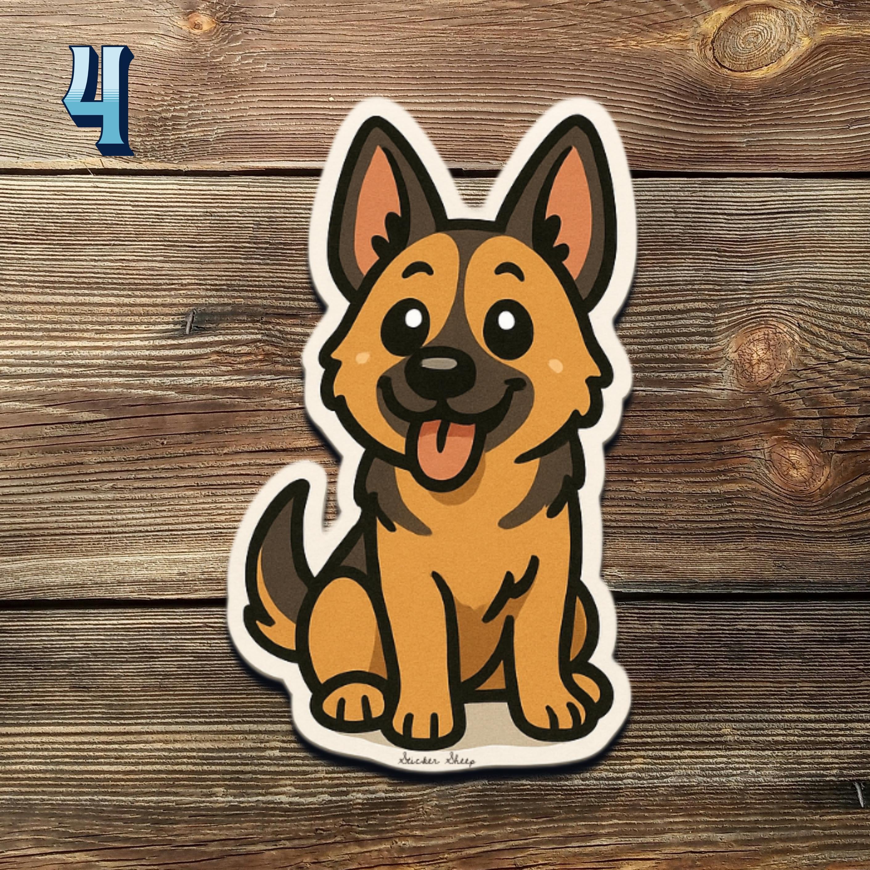 German Shepherd Sticker Pack | Chibi GSD Vinyl Decals - Etsy