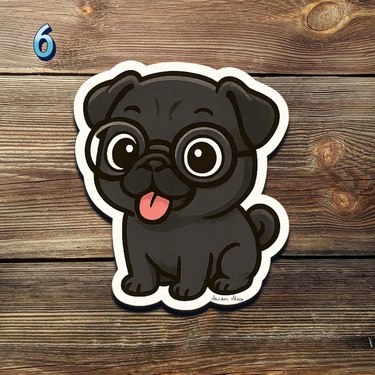 Kawaii Black Pug Stickers | Waterproof Vinyl Decals - Etsy